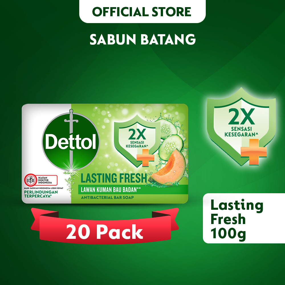 Jual Dettol Sabun Batang Lasting Fresh Anti Bakteri 100gr (5pcs x 4 ...