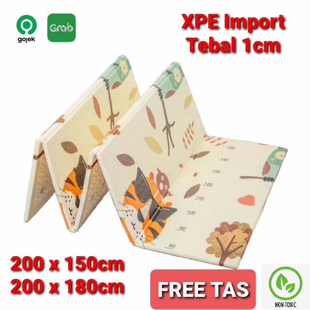 Jual Playmat Jumbo Tikar Lipat Main Bayi Karpet Matras FREE TAS 200x180 ...
