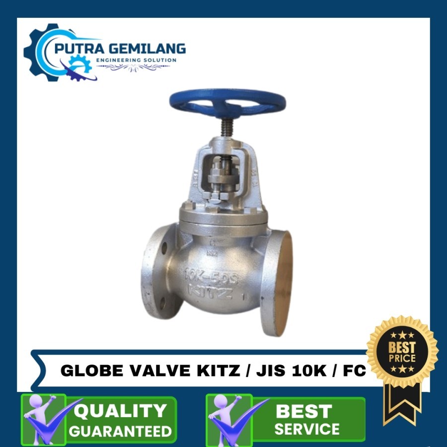 Jual GLOBE VALVE KITZ 6" inch FLANGE JIS 10K CAST IRON TYPE FC ORIGINAL | Shopee Indonesia