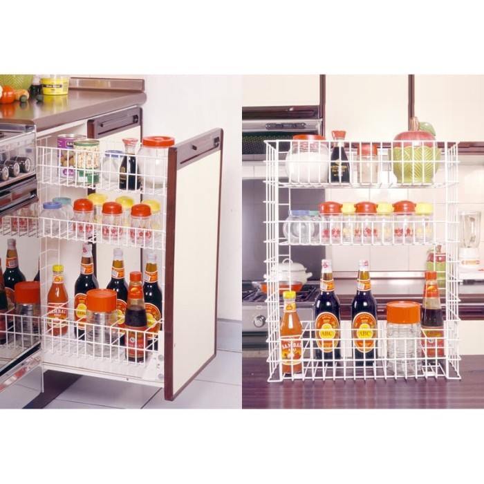 Jual Rak Botol Tarik 3 Susun Modelin Kitchen Set Bawah | Shopee Indonesia