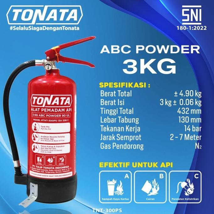 Jual Alat Pemadam Api Tonata Sni / Apar Abc Powder 3 Kg Original Dan Terpercaya | Shopee Indonesia