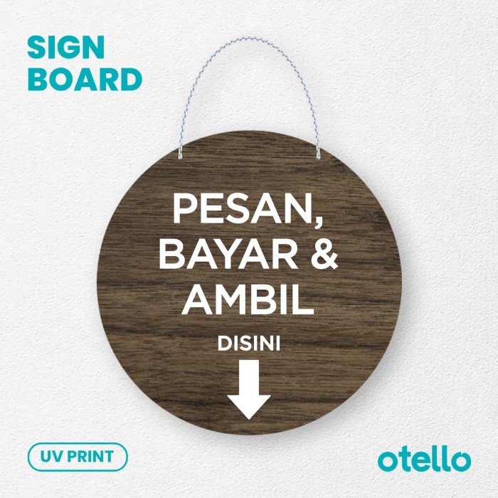 Jual Pesan Bayar & Ambil Disini Sign Board Kayu Wooden Signage Toko ...