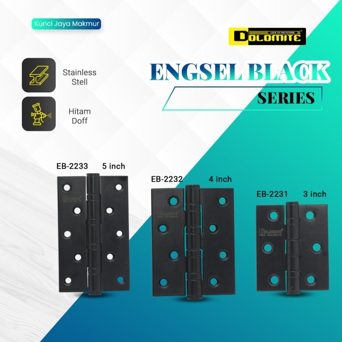Jual Engsel Dolomite black hinge jendela pintu rumah warna hitam 3 4 5 ...