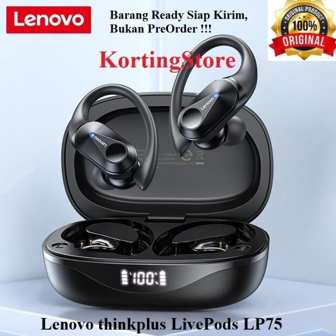 Jual Produk Baru!! Lenovo Thinkplus LP75 Headset TWS True Wireless Stereo Earphone Bluetooth ...