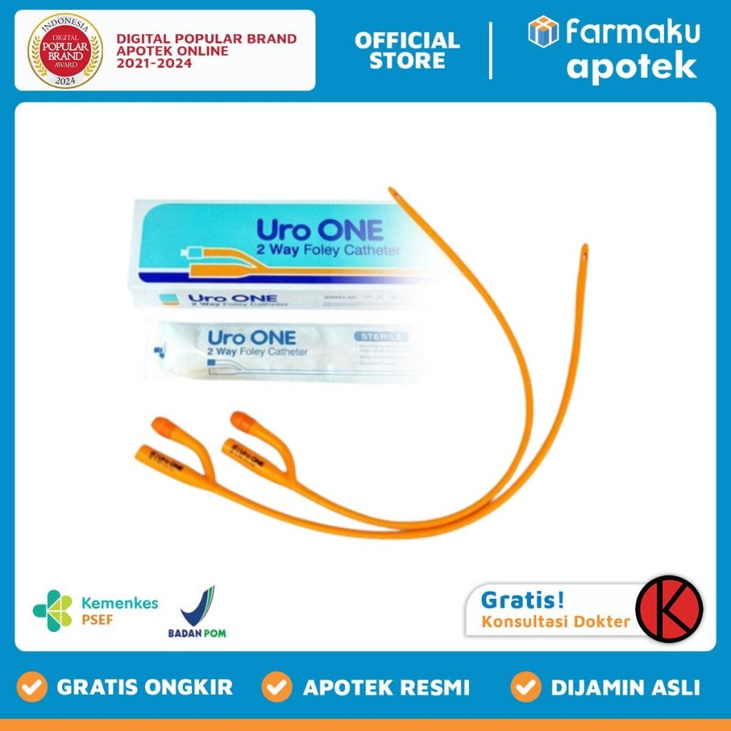 Jual Uro One Foley Catheter 2 Way Selang Kateter no. 14 1 Pcs - KGS ...