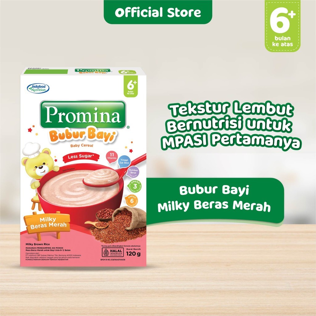 Jual NEW! Promina Bubur Bayi 6+ Beras Merah Box 120 g x 1 Pcs | Shopee ...