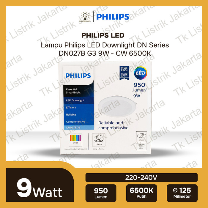 Jual Lampu Philips Downlight LED Plafon DN027B G3 LED9 9W 220-240V D125 LED | Shopee Indonesia
