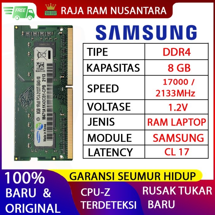 Jual Ram Laptop Samsung Ddr4 8Gb 2133 Mhz 17000 Ori Gaming Ram Nb Ddr4 ...