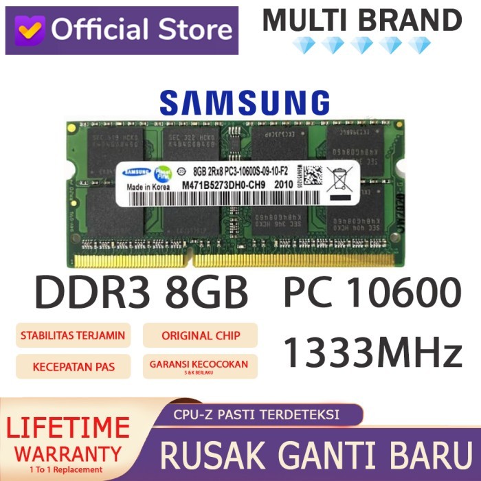 Jual Ram Laptop Samsung Ddr3 8Gb 10600/1333Mhz Ori Ram Nb Ddr3 8Gb 1333Mhz | Shopee Indonesia