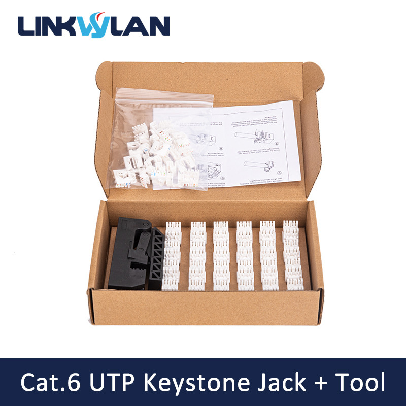 Jual SNK RJ45 CAT6A UTP Keystone Jack Punch Down Type 24pcs Set ...
