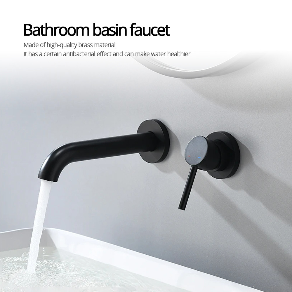 Jual BEST Gunmetal Basin Faucet Recessed Box Hot And Cold Sink Tap Wall ...
