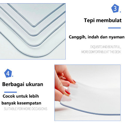 Jual Plastik Alas Meja Plastik meja makan bening tebal 2mm taplak meja ...