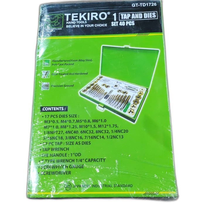 Jual Tap baut set Tekiro/alat senai baut/ Tap and dies set 40 pcs ...
