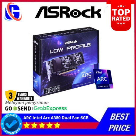 Jual VGA ASRock Intel Arc A380 Dual Fan 6GB GDDR6 VGA Card Low Profile ...
