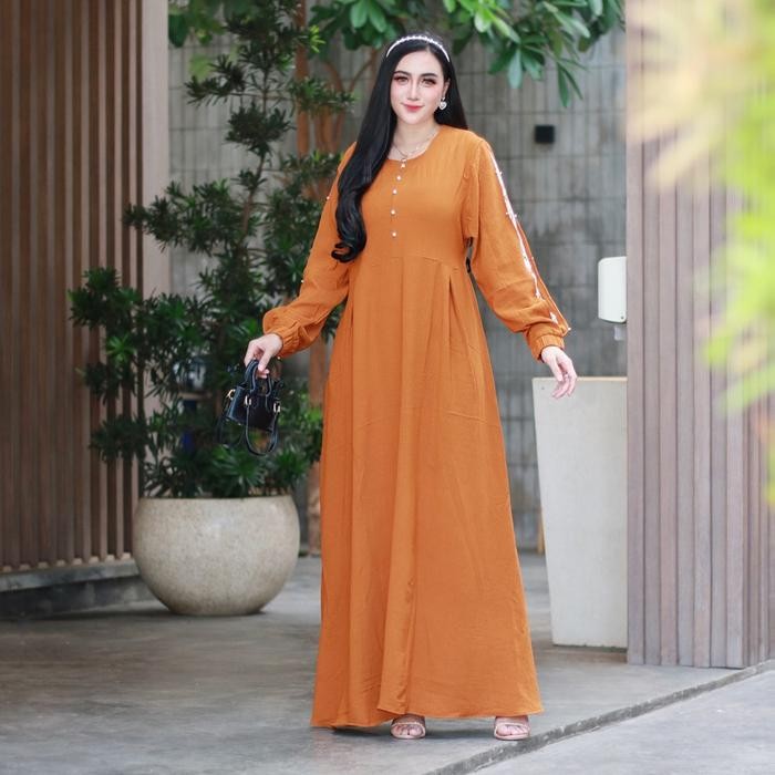 Jual ASLI GAMIS CRINCLE AIRFLOW PREMIUM LENGAN BELAH KOMBINASI BROKAT ...