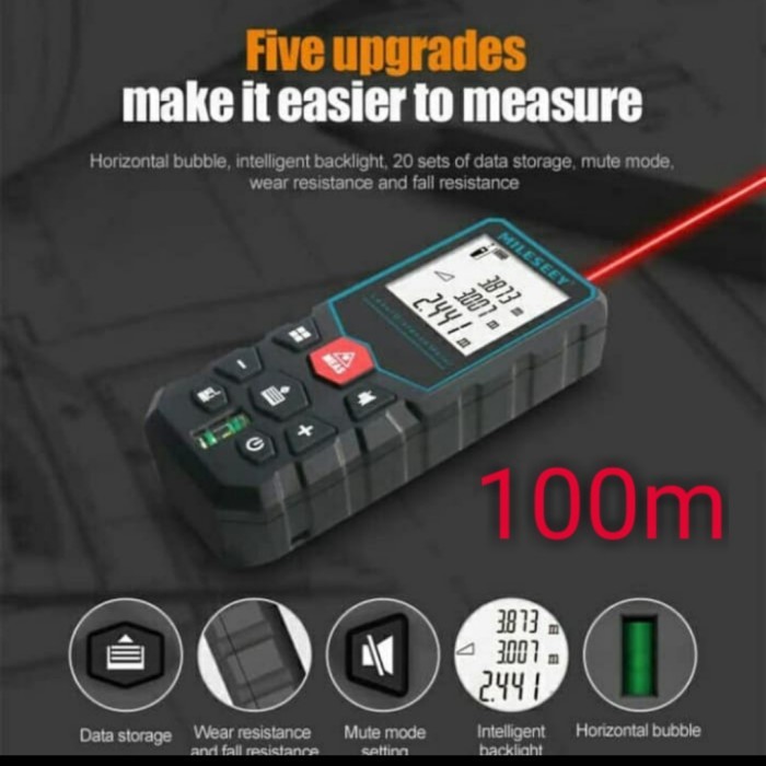 Jual BEBAS ONGKIR - Laser Distance Meter 120 100 80 60 40m Rangefinder ...