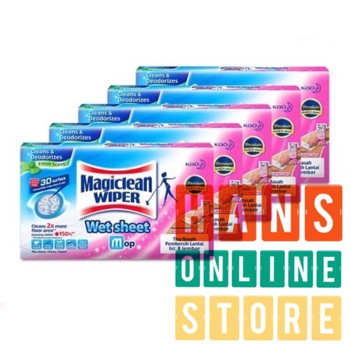 Jual MAGICLEAN Wiper Wet Sheet 8S x5 | Shopee Indonesia