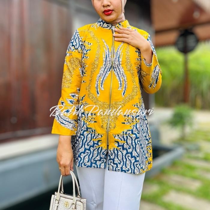 Jual Tunik Pdk Batik Arwanda Kuning Bahan Katun Full Lapisan Tricot ...