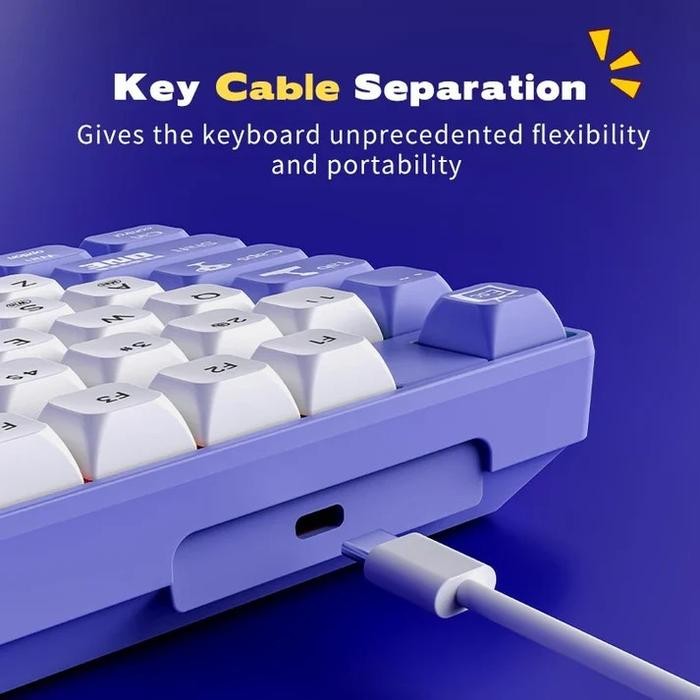 Jual Ajazz AK870 / AK-870 Lite MC TKL Mechanical Keyboard Wired Rainbow ...