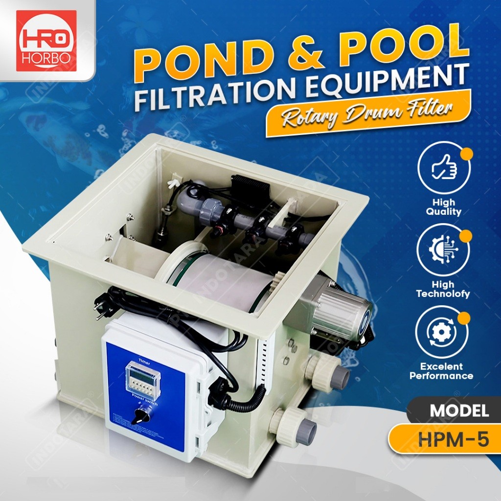 Jual Sistem Filter Drum Kombinasi Kolam Ikan & Kolam Renang HORBO HPM-5 ...