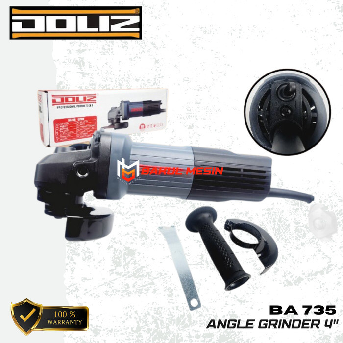Jual Mesin Gerinda Tangan Angle Grinder 4" BA735 DOLIZ BA 735 | Shopee ...