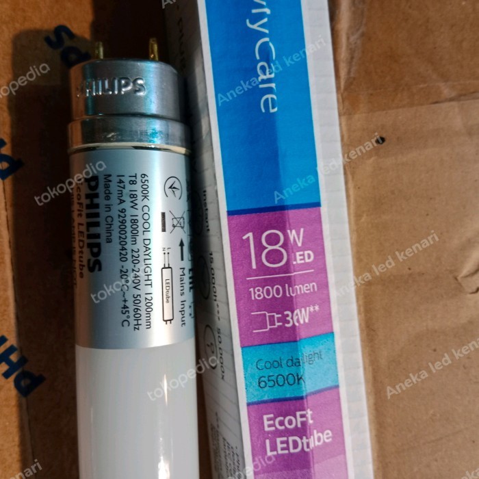 Jual Lampu Tl T8 Led Ecofit 18W 18 Watt 1800Lm Philips | Shopee Indonesia