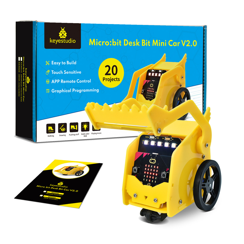 Jual MUSK Micro:Bit V2 DeskBit Small Robot Smart Car for Microbit Robot STEM Programming Car Kit ...