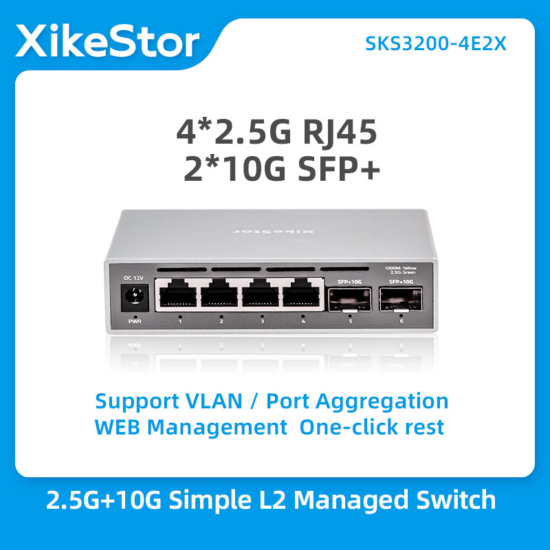 Jual ZIKES 2.5G Simple L2 Managed Switch 4-Port 2.5G RJ45 2-Port 10G SFP+ Ethernet Switch VLAN ...