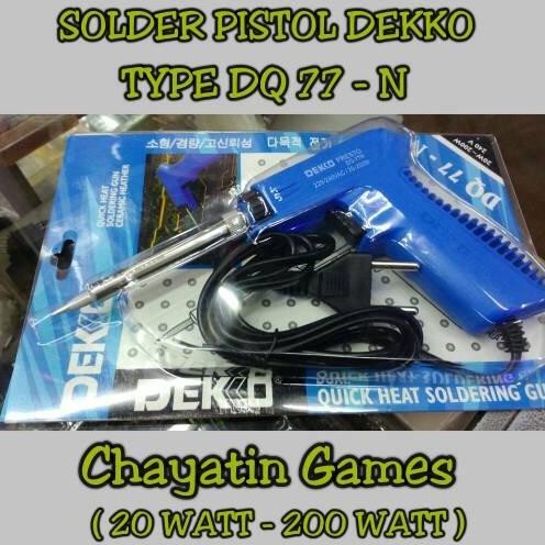 Jual SOLDER DEKKO TYPE DQ 77-N (20W-200W MODEL PISTOL/TEMBAK) ORIGINAL ...