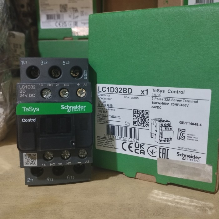 Jual kontaktor schneider LC1D32BD 50a 24v dc LC1D32 24vdc | Shopee ...
