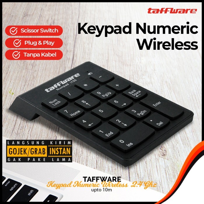 Jual Taffware Keypad Numeric Wireless 2.4 GHz 10 Meter - Keyboard ...