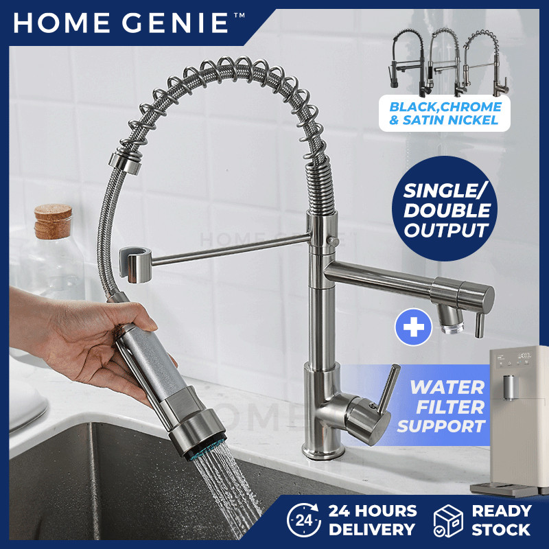 Jual Wastafel Dapur Keran Putar 360 Derajat Keran Keluaran Ganda Selang ...