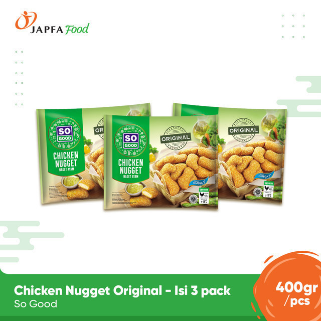Jual So Good Chicken Nugget / Naget Ayam Original 400gr - Isi 3 pack | Shopee Indonesia