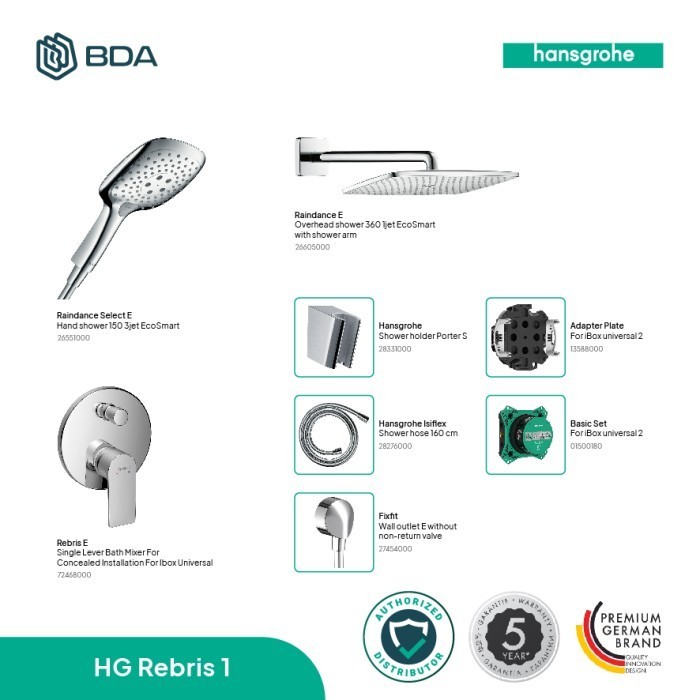 Jual Hansgrohe Shower Kamar Mandi Set Shower Set Tanam Shower Mandi ...