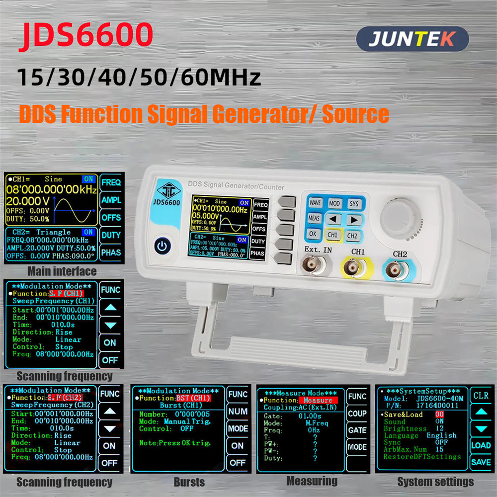 Jual New JDS6600 15/30/40/50/60MHz DDS Function Signal Generator/Source ...