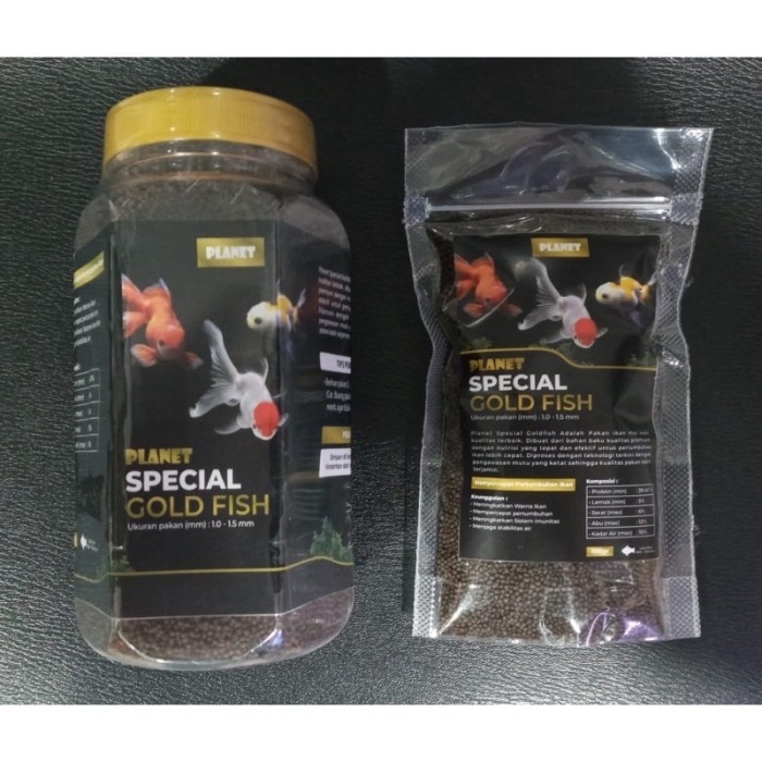 Jual Pakan Pelet Makanan Ikan Mas Koki Koi 100 Gr / 300 Gr Planet Gold ...
