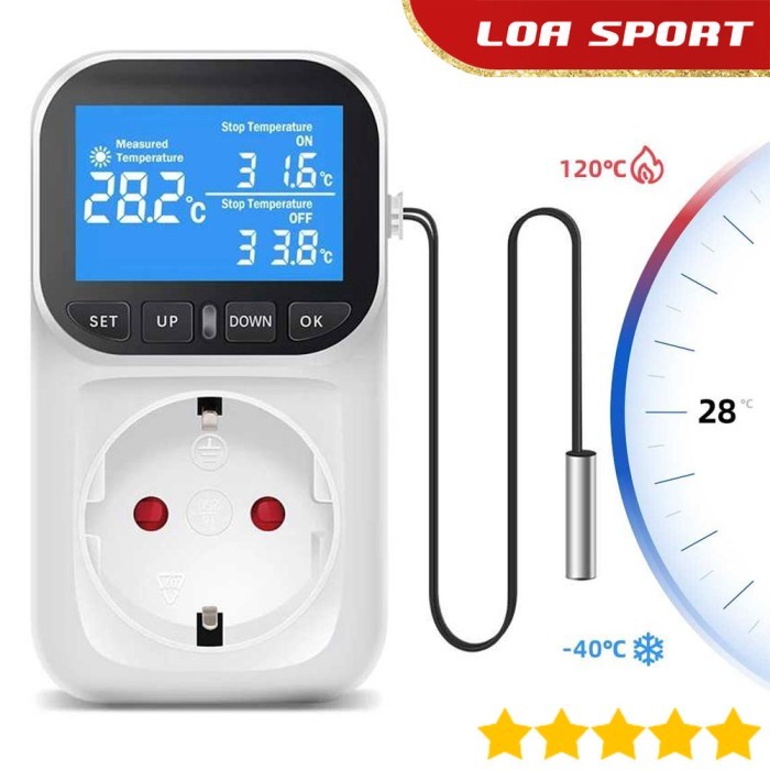 Jual TERBARU - Stop Kontak Timer Sensor Suhu Digital Termometer ...