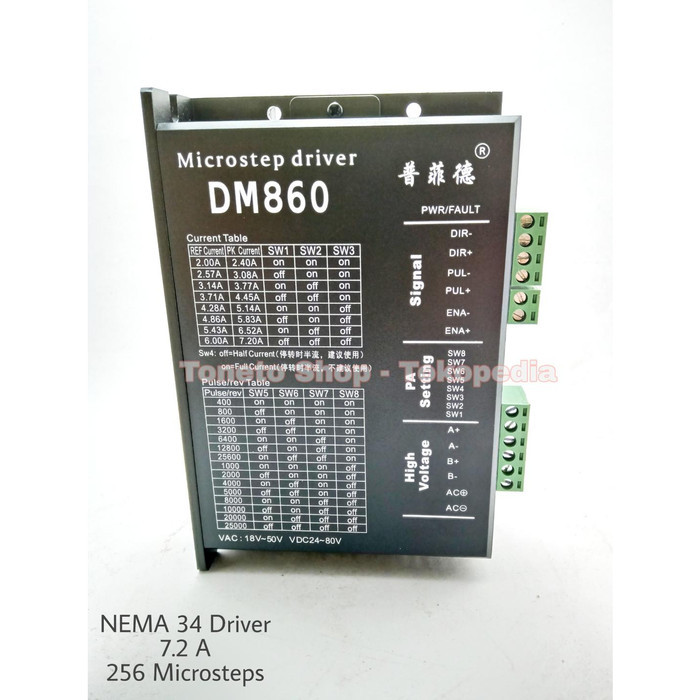 Jual STOK TERBARU!! DM 860 Stepper Driver CNC 2/4 phase motor 57 86 ...