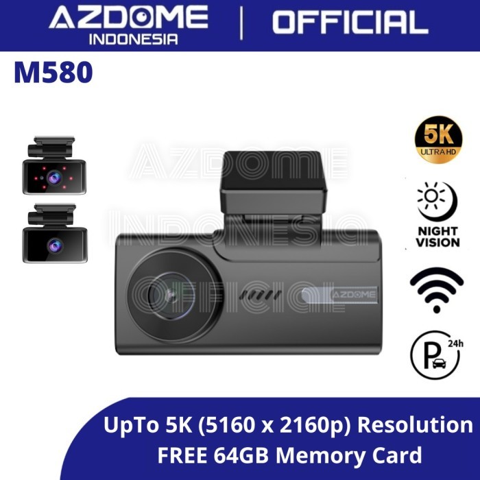 Jual AZDOME M580 5K 3 CAMERA DASHCAM DASH CAM CAR KAMERA MOBIL ORIGINAL ...