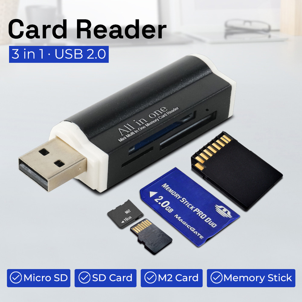 Jual All in One Card Reader 3in1 USB 2.0 OTG MicroSD M2 MMC | Shopee Indonesia