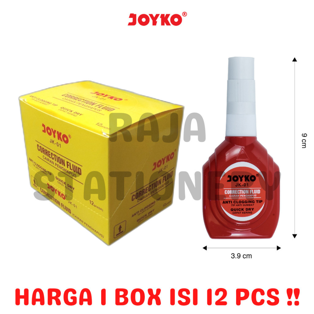Jual JOYKO CORRECTION FLUID JK-01TIPEX CAIR JOYKO JK01 TIPX TIP-EX 1 BOX LUSIN MURAH [12PCS ...