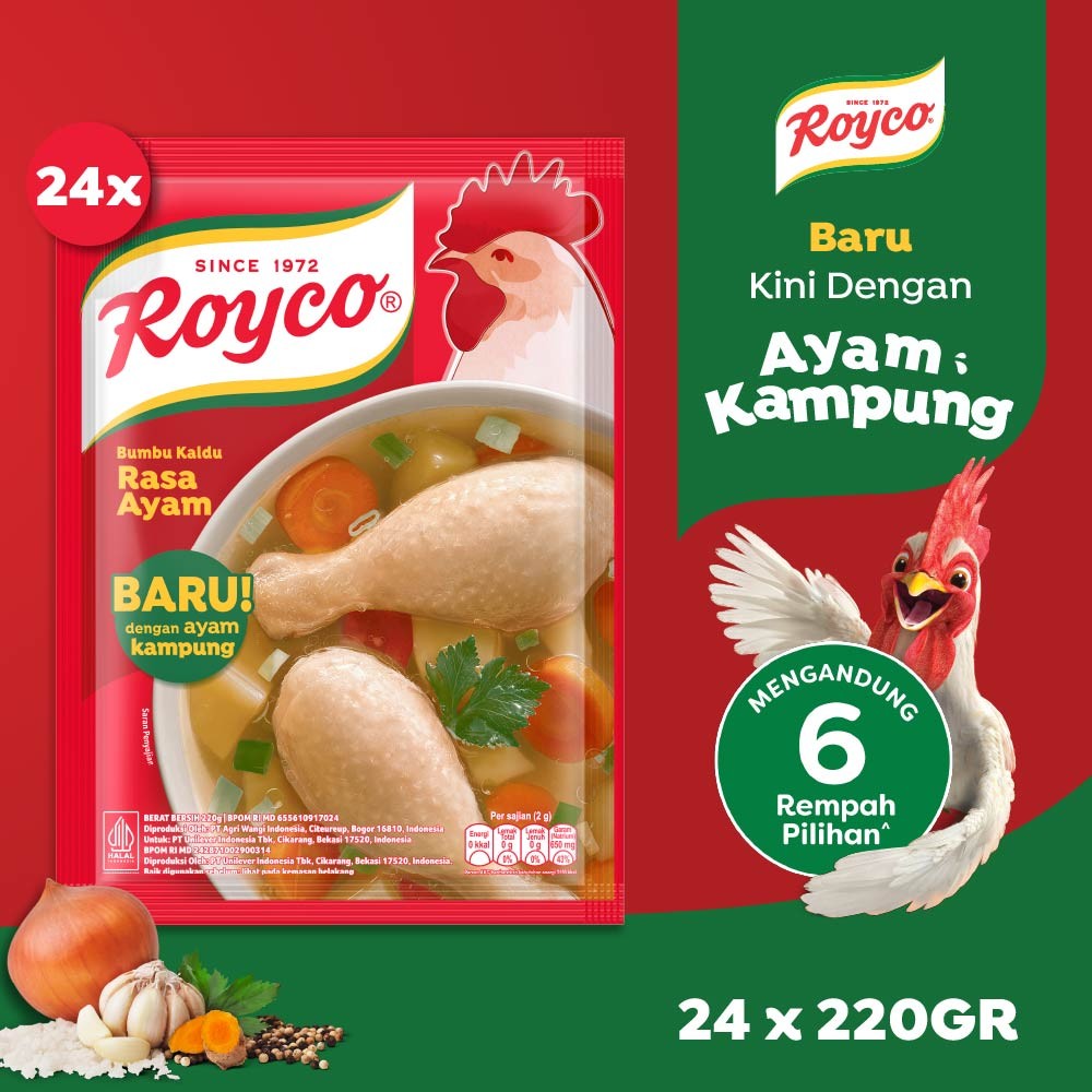 Jual Royco Bumbu Kadu Penyedap Rasa Ayam Beryodium 220g (Isi 24 ...