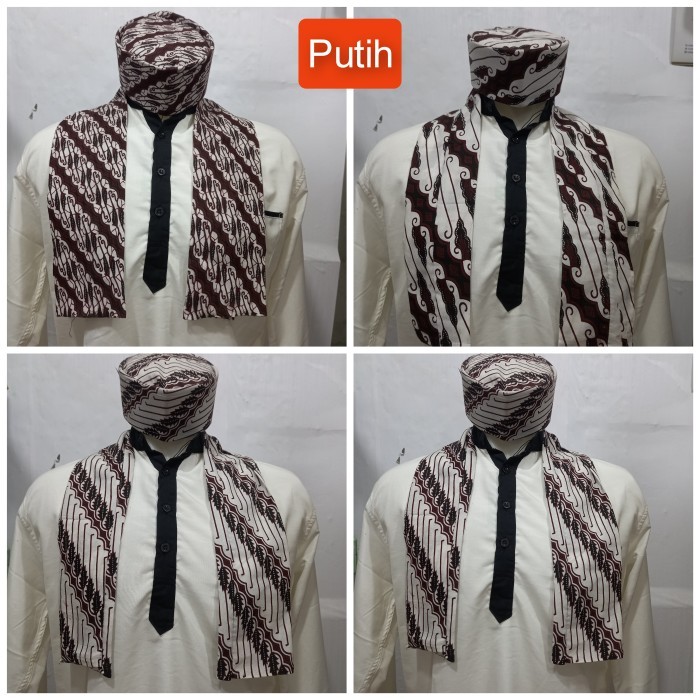 Jual Peci Songkok Peci Batik dan Selendang Batik 1 motif Pakaian Adat ...