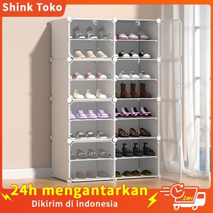 Jual Shink Toko Rak Sepatu Tertutup Anti Debu Rak Sepatu 8 Susun ...