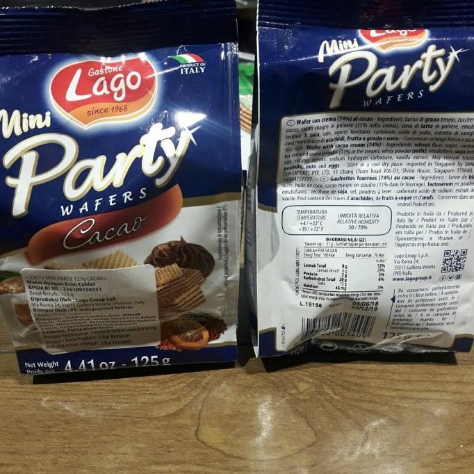 Jual Lago Mini Party Cacao Wafer Krim Kacang Hazel 125 Gr Original ...