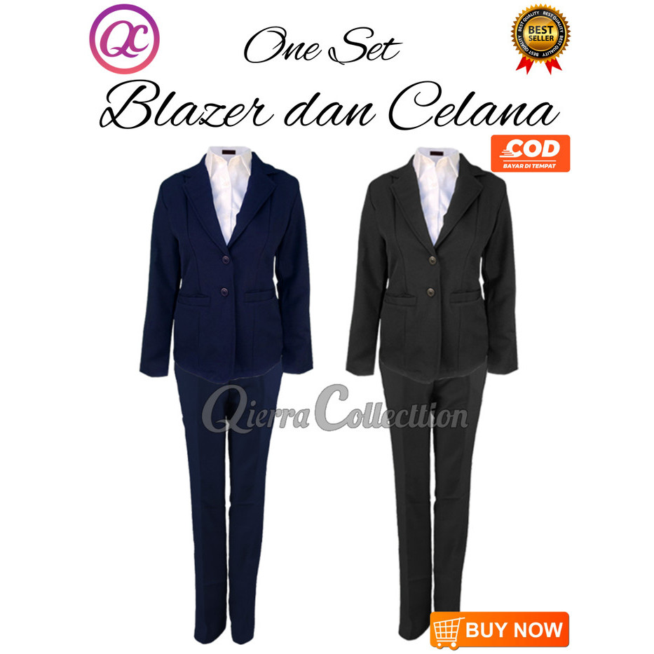 Jual 1 Set Blazer Dan Celana Kancing Pinggang " Ready Stock " | Shopee ...