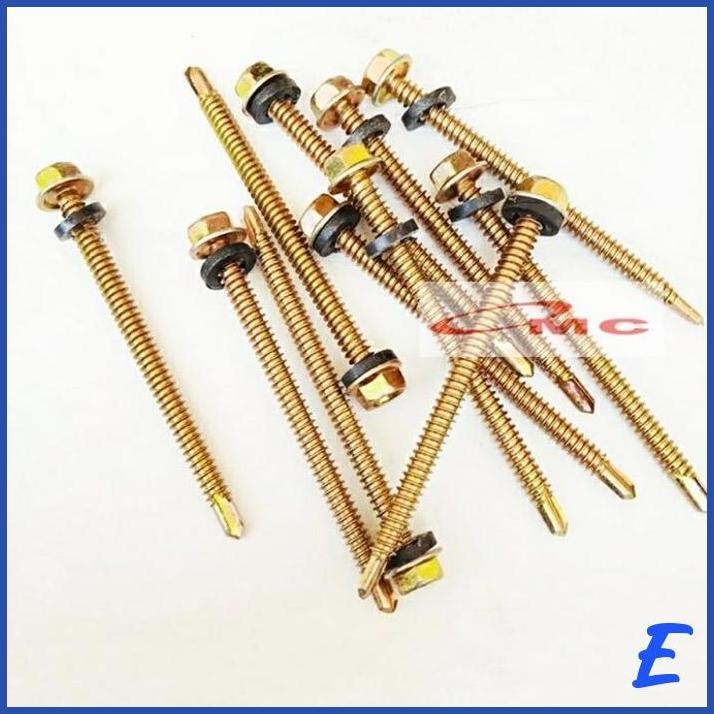 Jual [OMC] SKRUP SEKRUP ROOFING KUNING 12X50 TURBOFIX BAUT ROOFING BAJA RINGAN BAUT ROFING SCREW ...