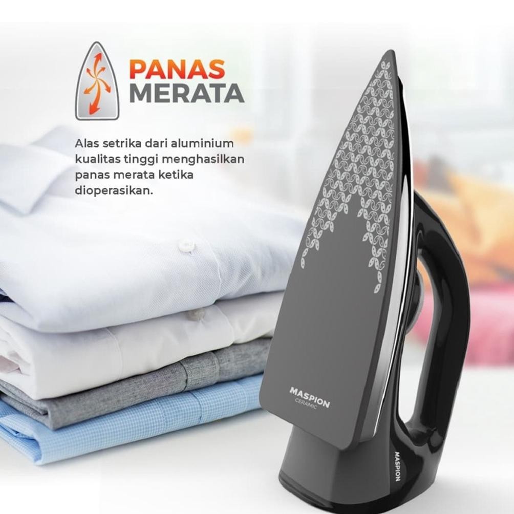 Jual It34 SETRIKA LISTRIK MASPION HA-380 DENGAN CERAMIC COATING GOSOKAN ...