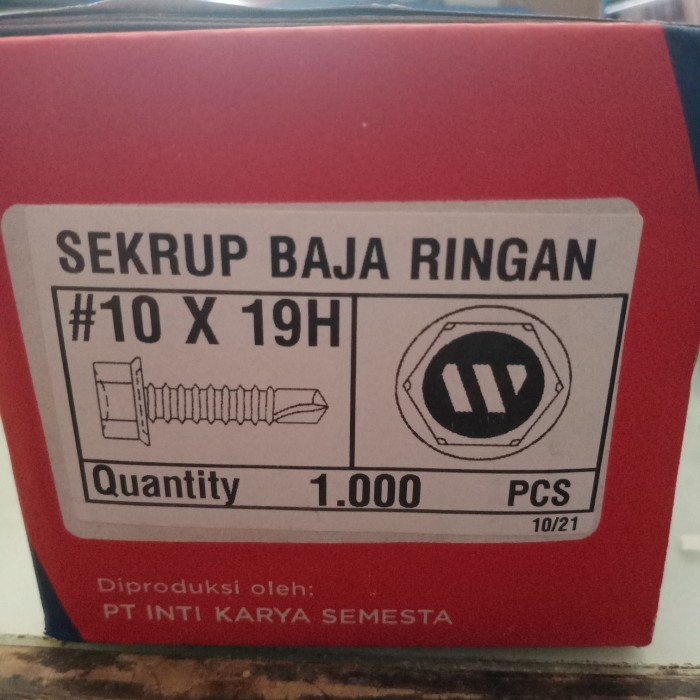 Jual Baut Baja Ringan 10x19 Wilson / Skrup Baja Ringan 2cm per DUS ...