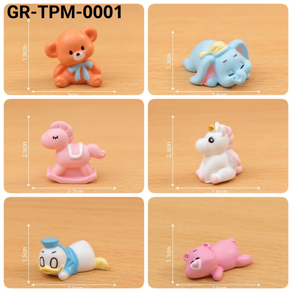 Jual GR-TPM-0001 Cake topper kue figurine mini unicorn donald duck bear pig (Miniatur figure ...